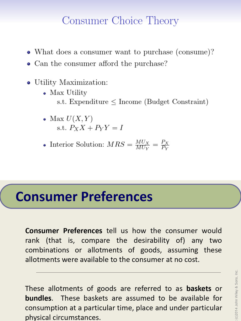 00 Review Consumer Choice Theory | PDF | Utility | Marginal Utility