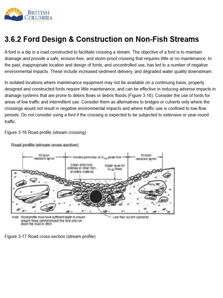 Ford Design for Stream Crossings | PDF | Stream | Road