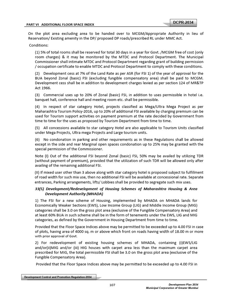 DCPR 2034 Regulation 33 5-p DTD 26-6-2023 | PDF