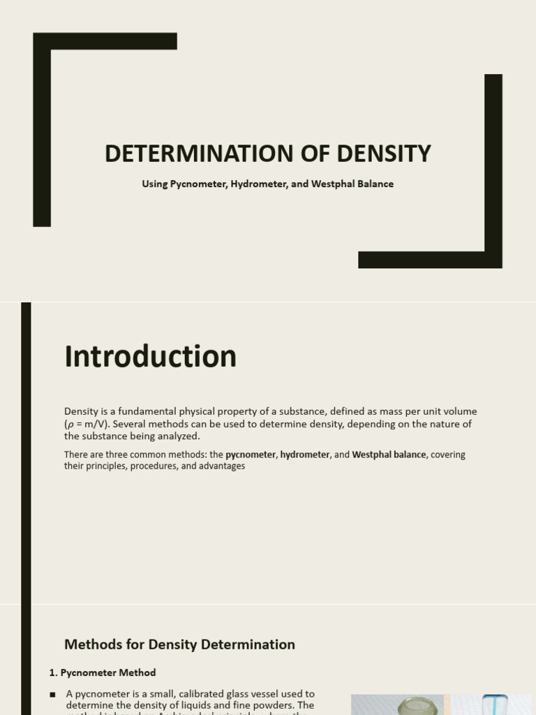 Density Measurement Techniques Explained | PDF | Density
