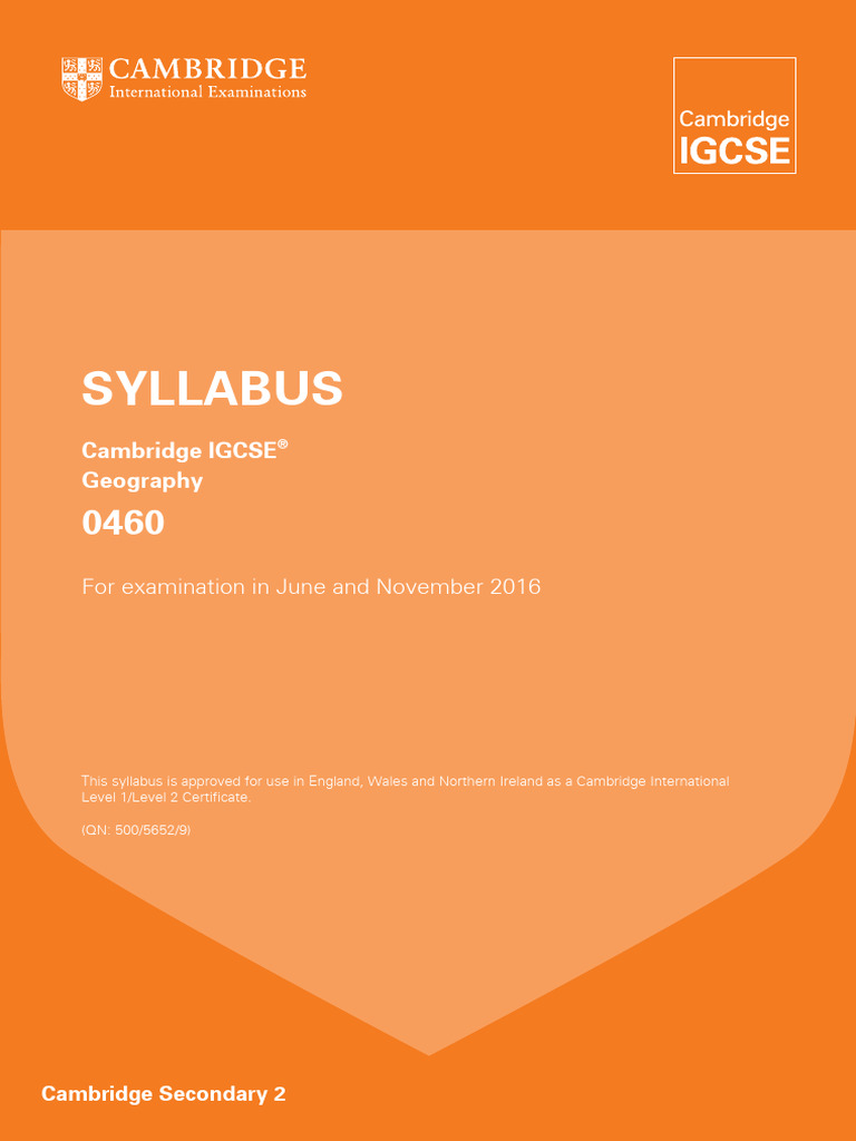 Geography Syllabus 2016-18 | PDF | Volcano | Human Migration