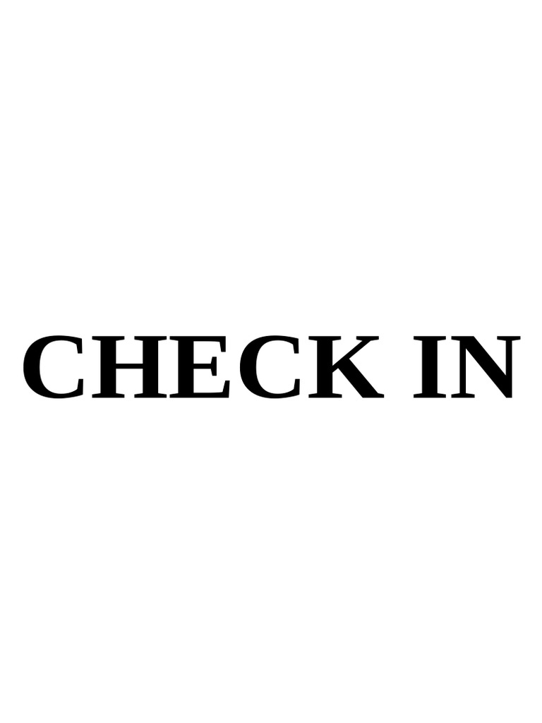Check in | PDF