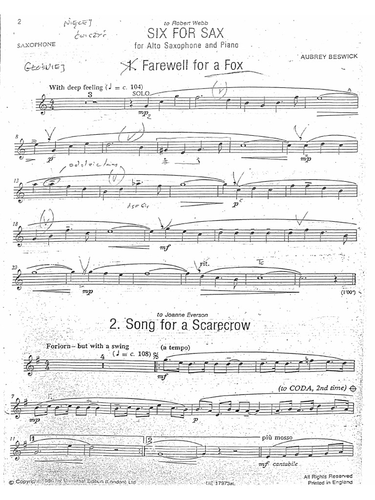 Six For Sax Od 1 Do 6 | PDF