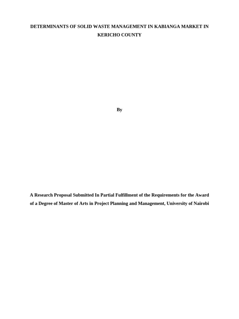 Masters Research Proposal | PDF | Waste | Waste Management