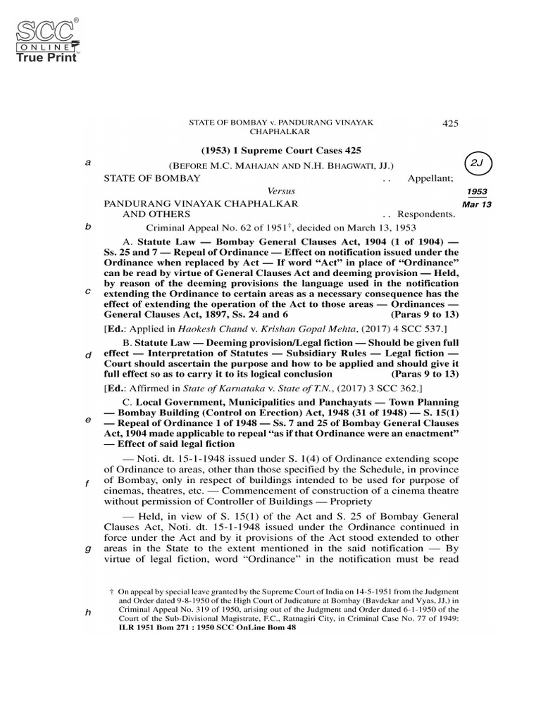 TP 1953 1 SCC 425 430 Apmayee Gmailcom 20250317 132820 1 6 | PDF ...
