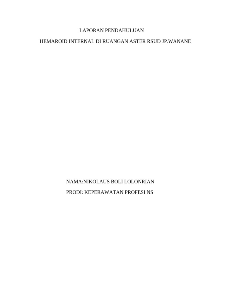 Hemoroid Internal: Gejala dan Penanganan | PDF