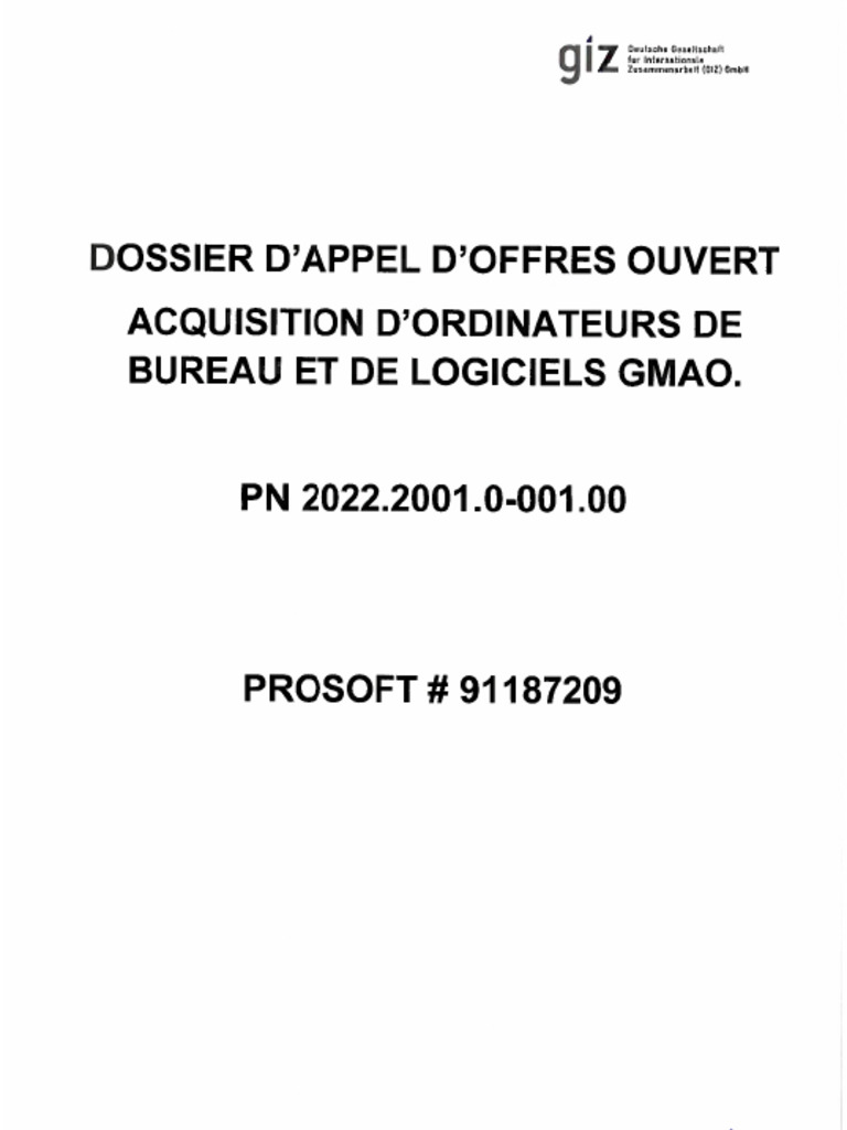 Dossier D'appel D'offres | PDF