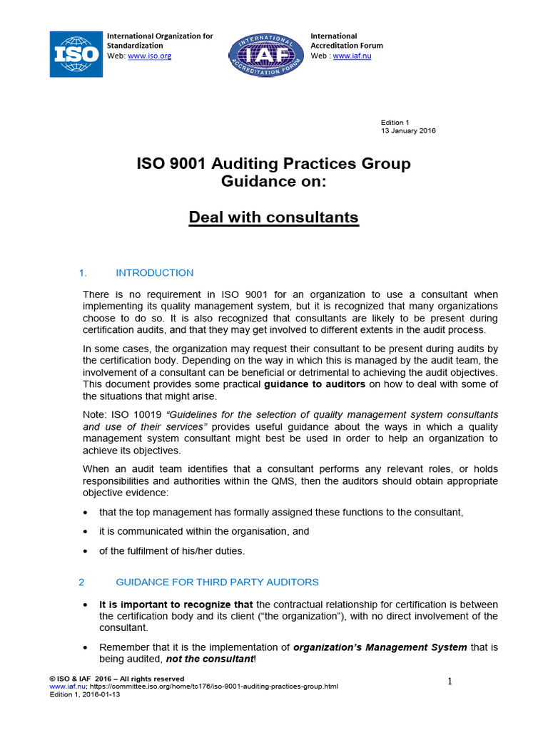 ISO-TC 176-TF - APG-Consultants | PDF | Audit | Business