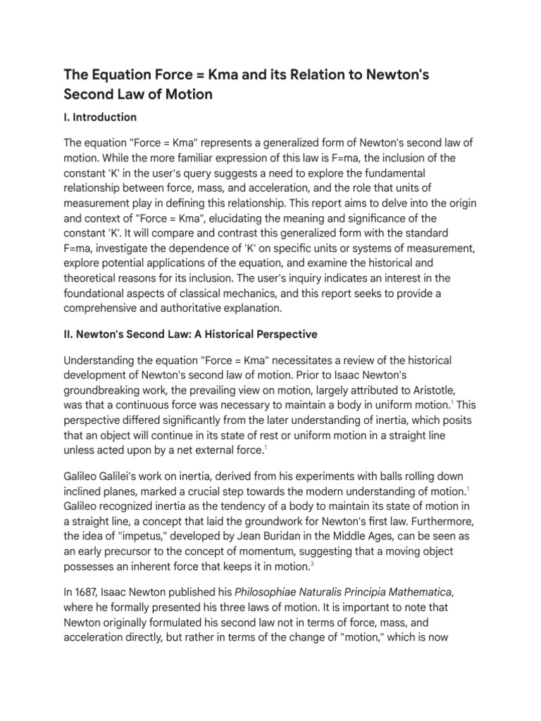 Force Equation Analysis and Context | PDF | Force | Newton's Laws Of Motion