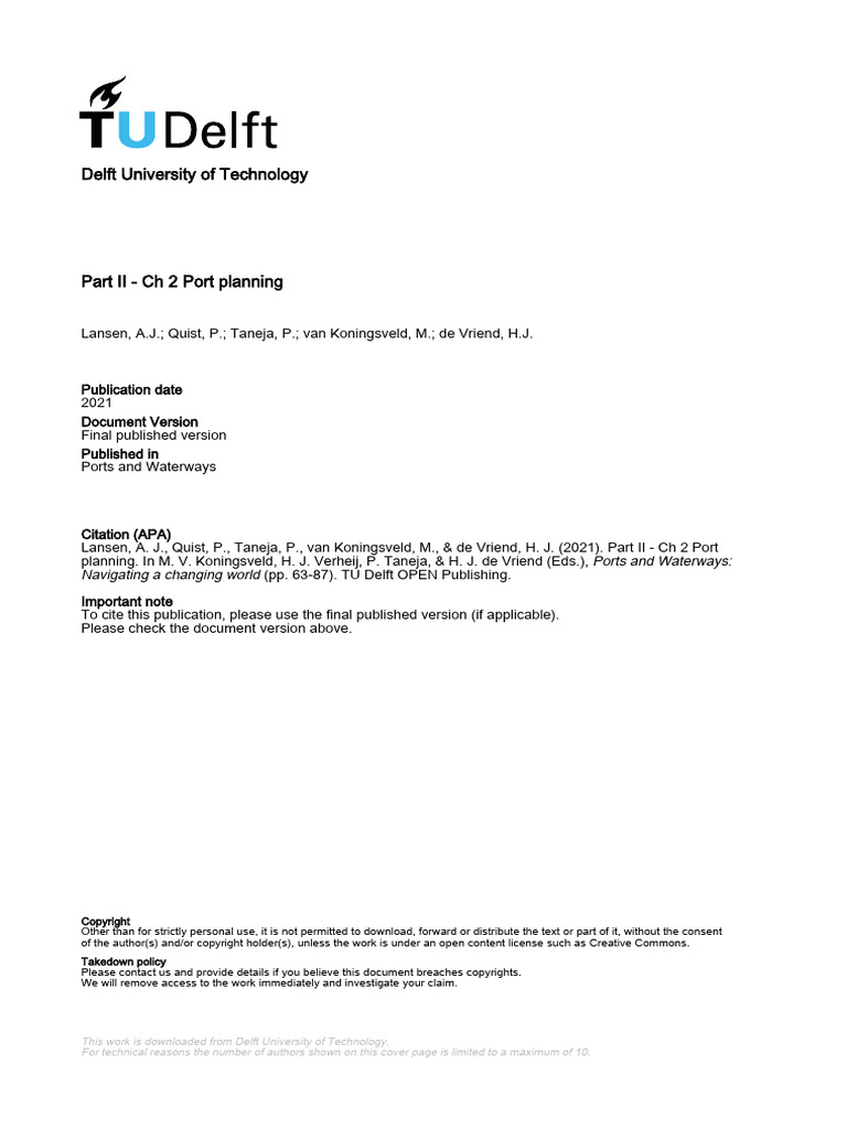Chapter 2 Port Planning | PDF | Tonnage | Port