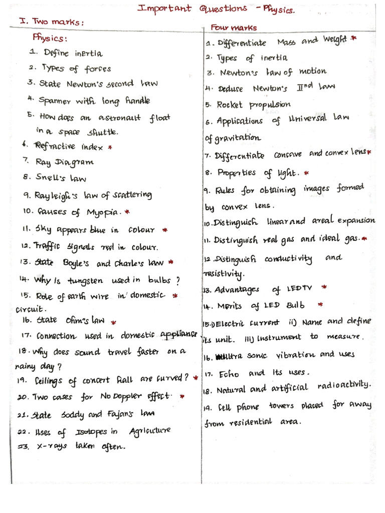 10th Science EM Important Questions English Medium PDF Download | PDF