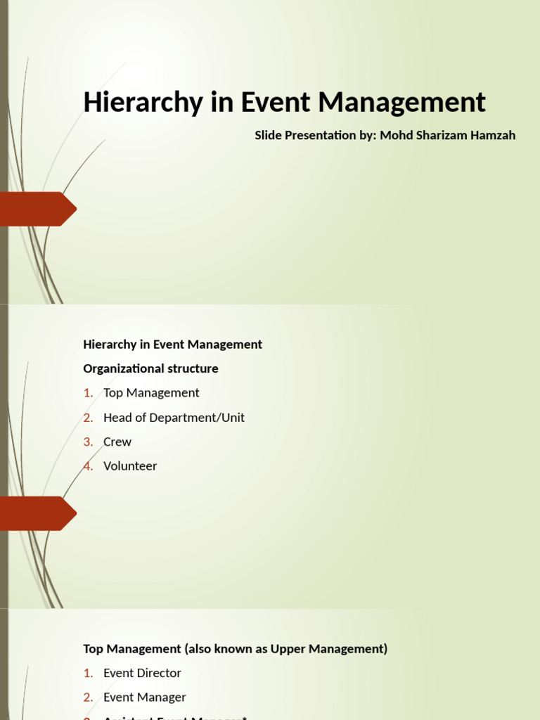 Event Management Hierarchy Overview | PDF