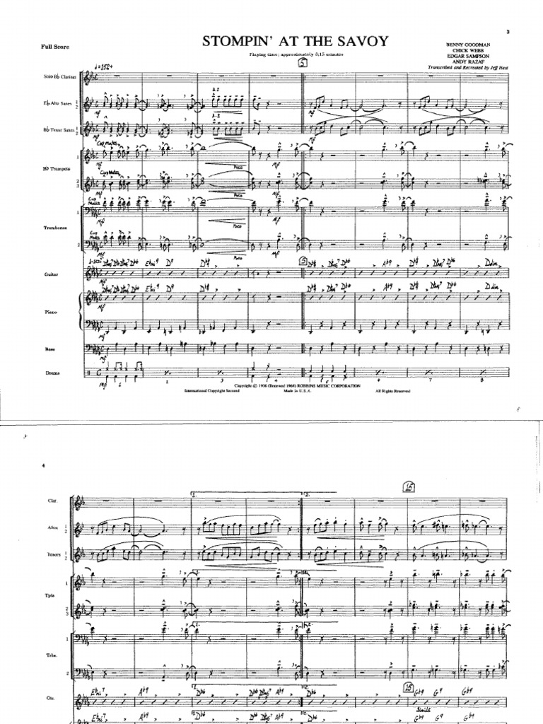 Stompin at The Savoy SCORE | PDF