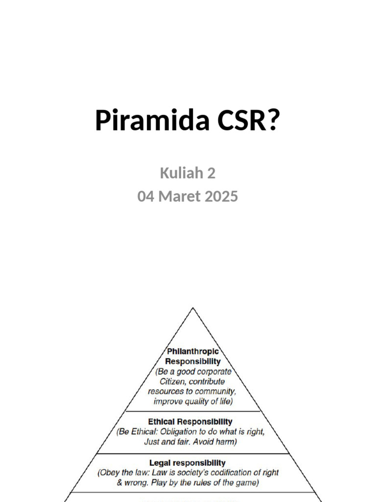 Kuliah 2 Piramida CSR | PDF