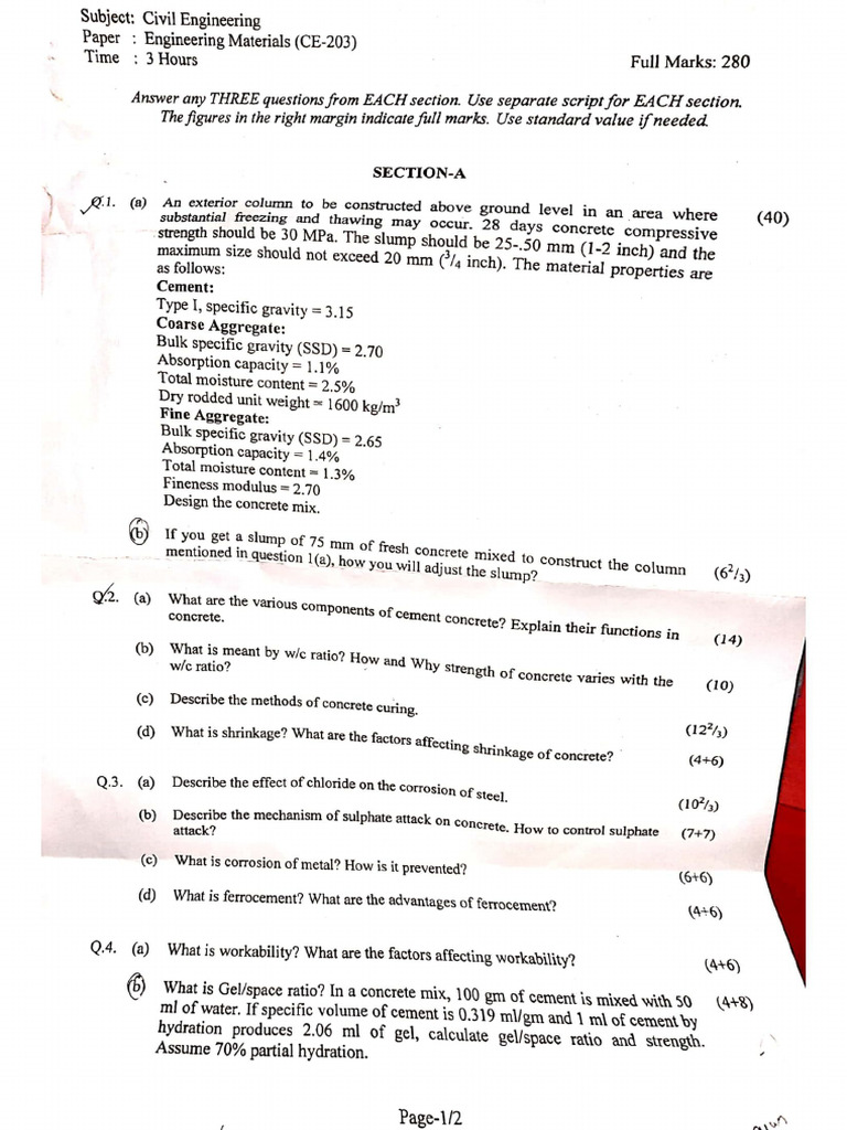 CE'17 Level 2 Term 1 Questions | PDF