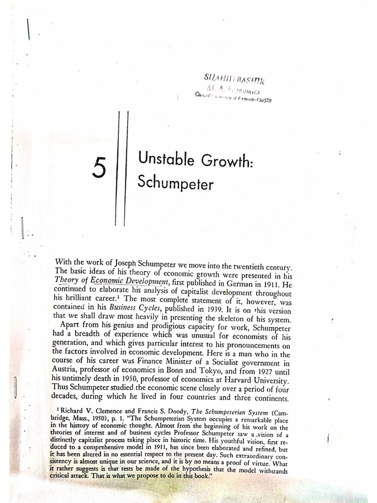 Schumpeter's Prepositions. | PDF