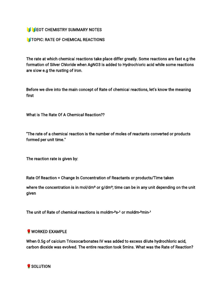 Understanding Reaction Rates in Chemistry | PDF | Reaction Rate ...