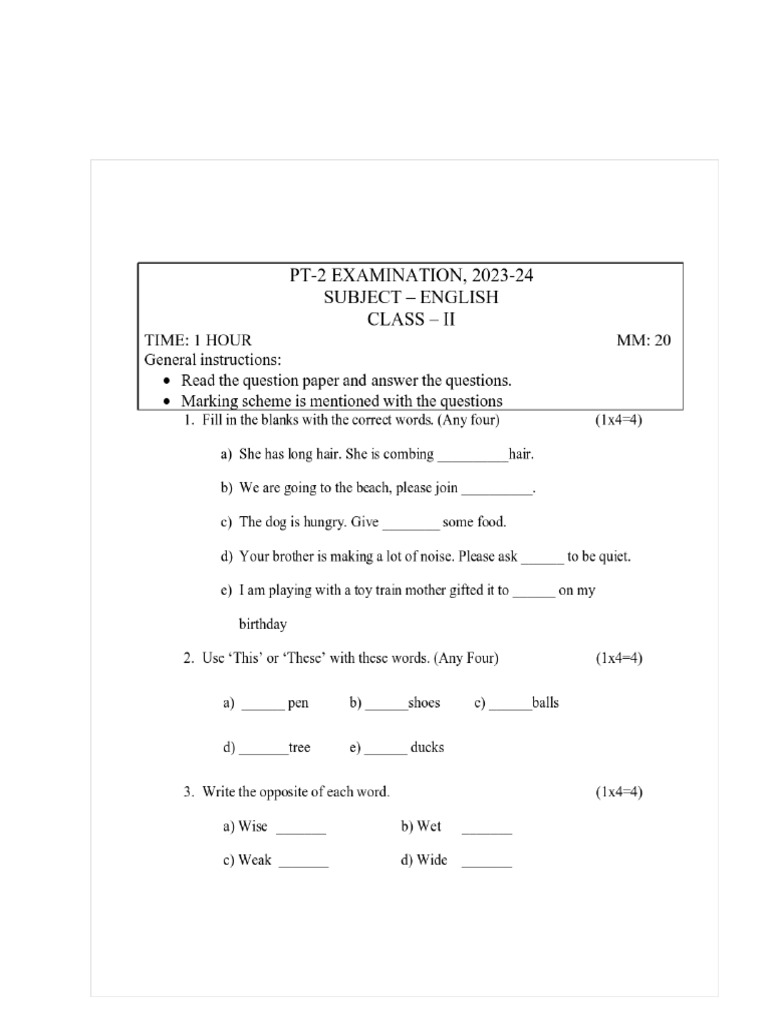 Cbse Class 2 Subject English | PDF