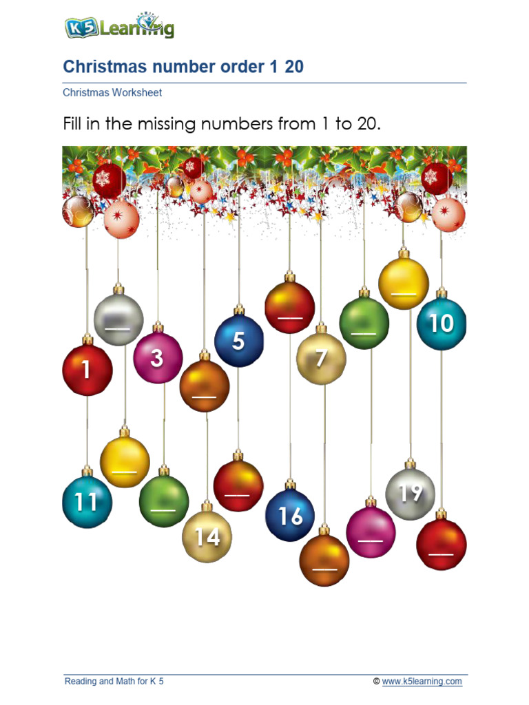 Christmas Numbers Counting B | PDF