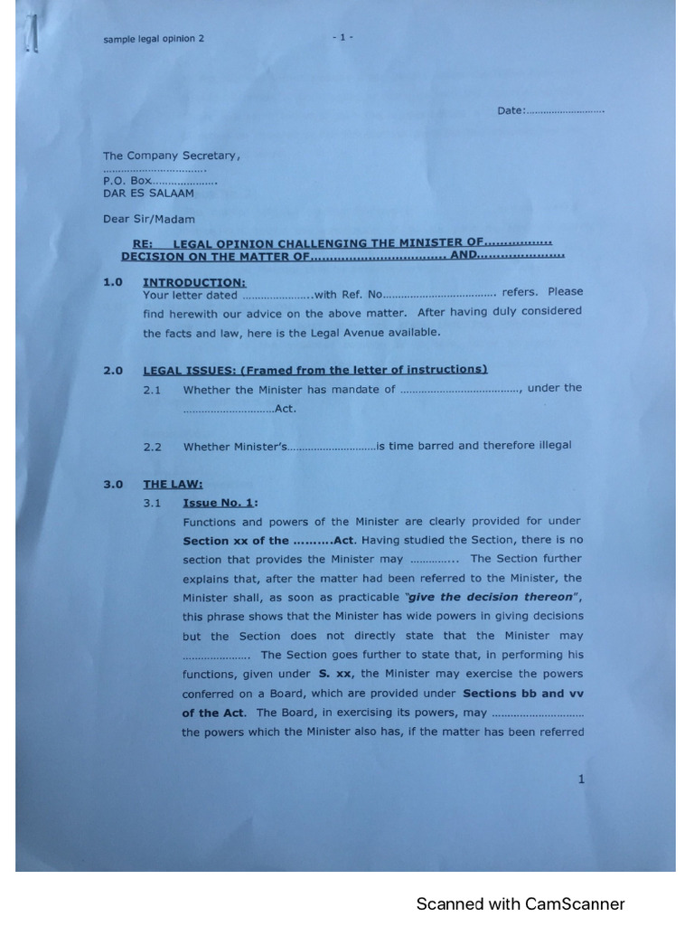 Legal Opinion Sample Ls-103 | PDF