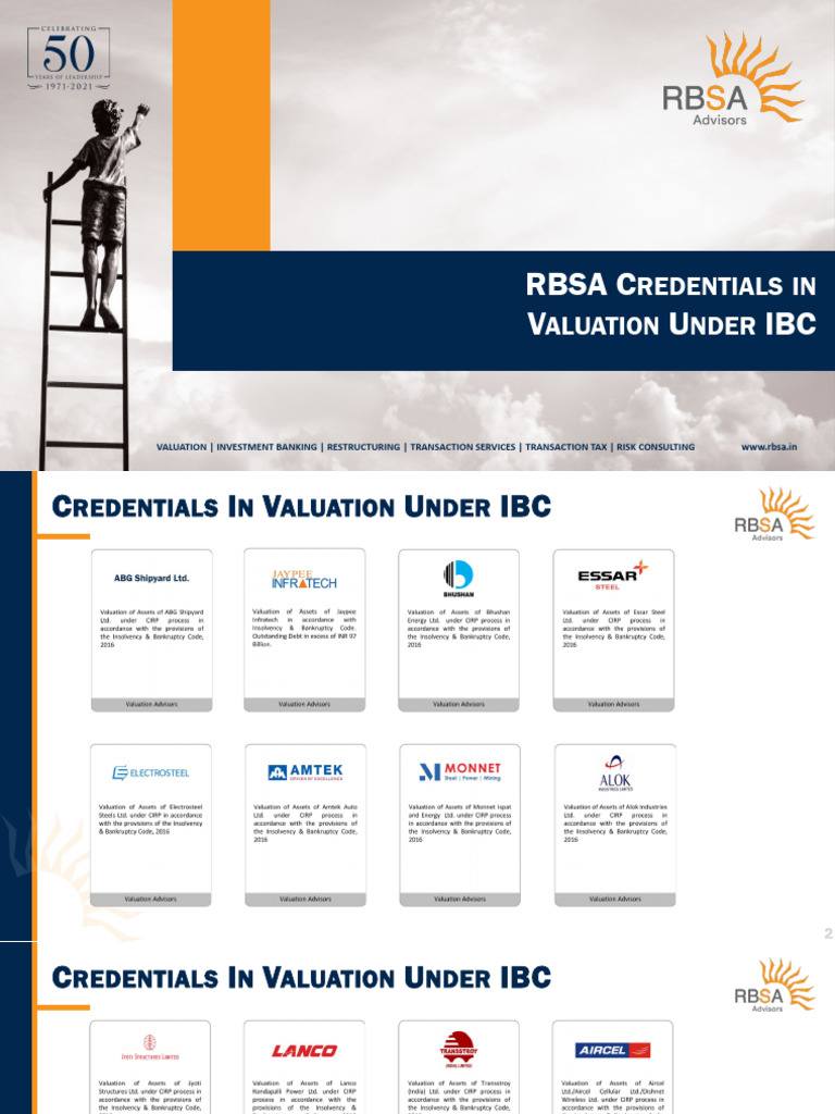 RBSA Credentials Valuation Under IBC | PDF