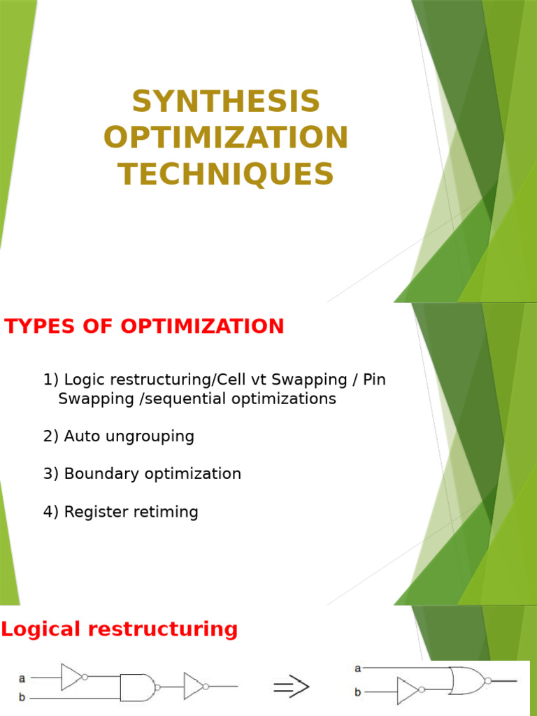 Synthesis Optimization Techniques | PDF