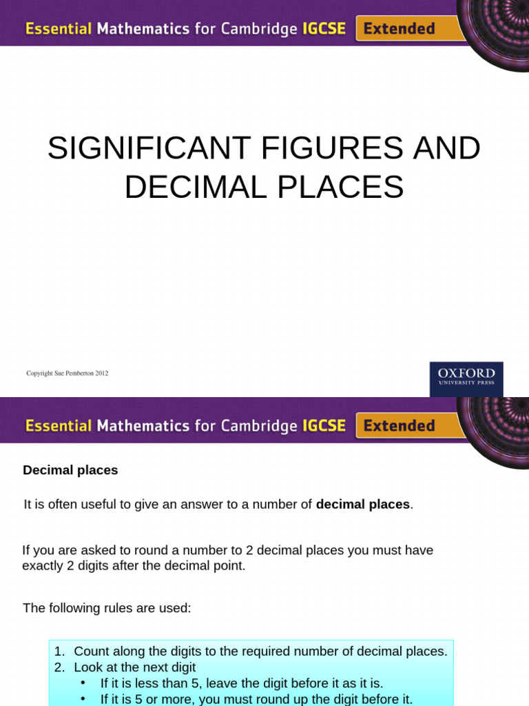 LESSON 6a - Significant Figures and Decimal Places | PDF | Significant ...