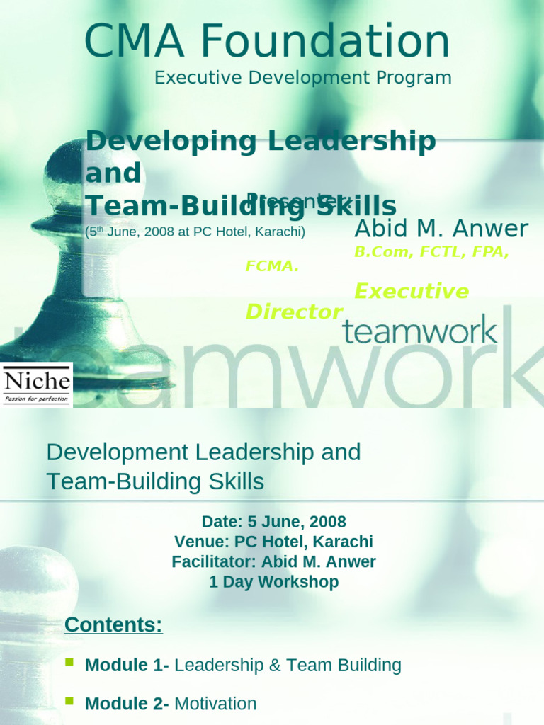 CMA Foundation Present | PDF | Leadership | Motivational