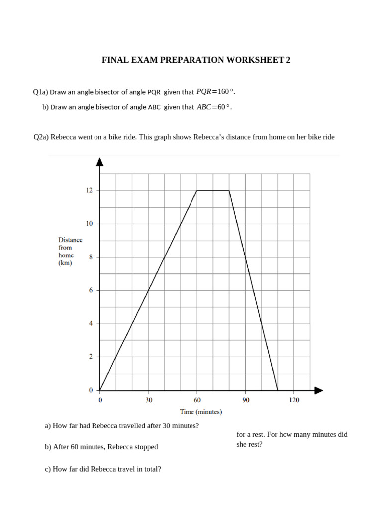 Final Exam Preparation Worksheet 2 | PDF