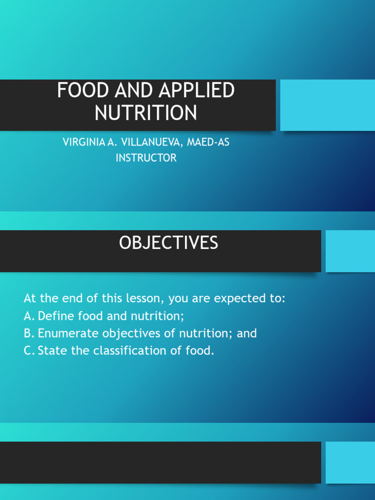 Food and Applied Nutrition PDF | PDF