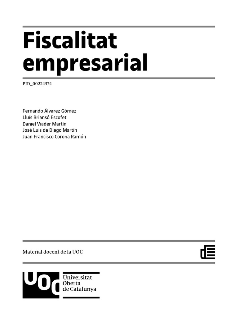 M0 Fiscalitat Empresarial | PDF