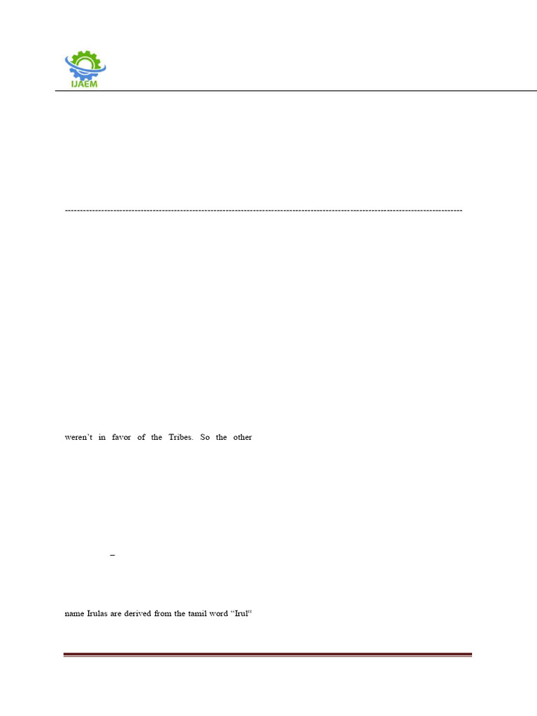 Socio Cultural Life of Irula Tribes | PDF | Marriage | Family