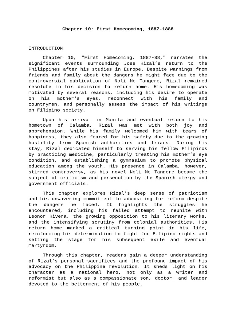 Chapter 10 - First Homecoming | PDF