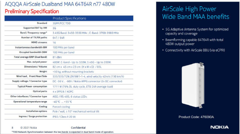 Aqqqa Antenna - Preliminary Cut Sheet | PDF