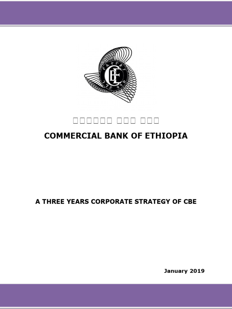 Corporate Strategy of CBE 2018 (19) To 2020 | PDF | Strategic Management | Banks