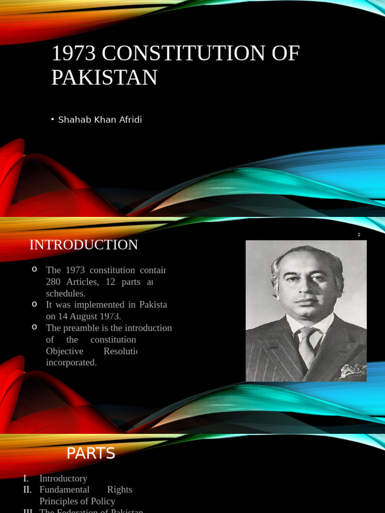 1973 Constitution of Pakistan Overview | PDF | Governance | Public Law