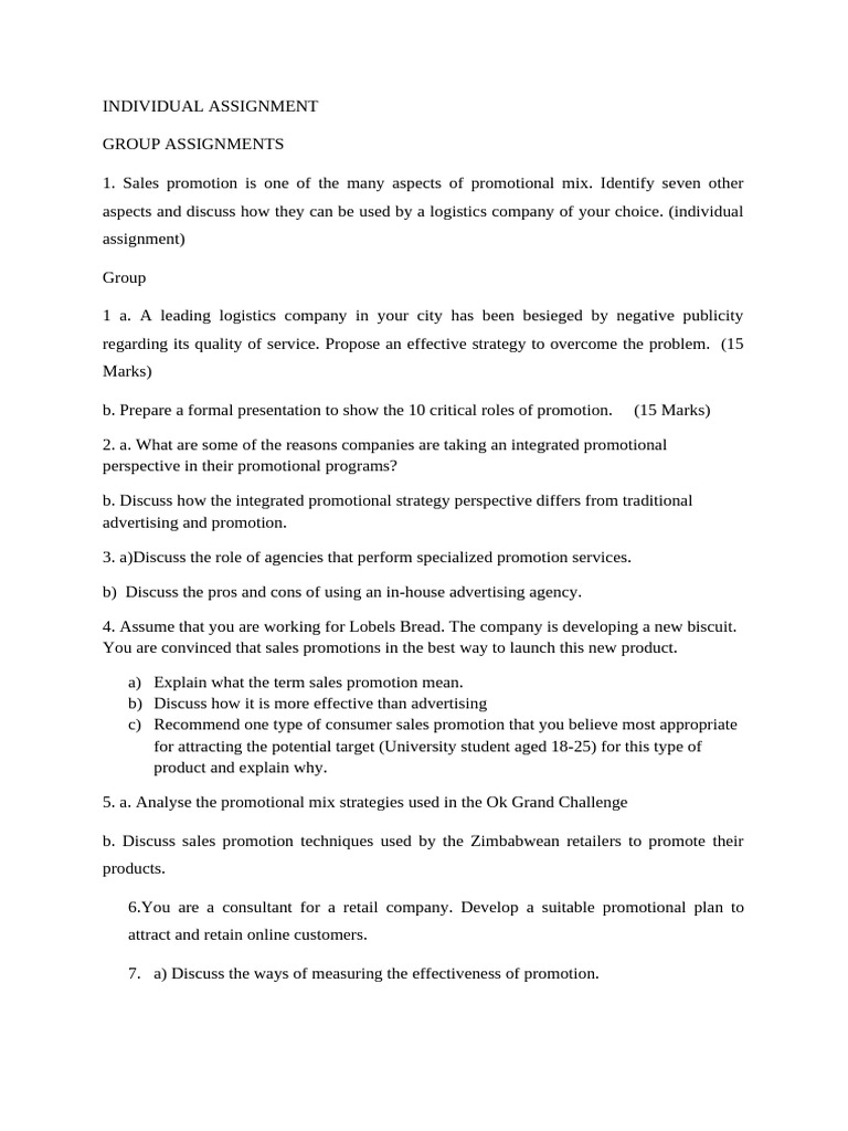 Assignments Questions Lsc236 | PDF | Advertising | Sales