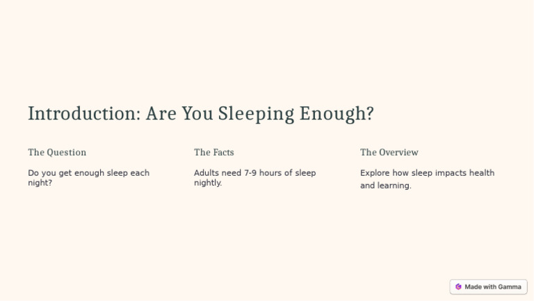 Introduction Are You Sleeping Enough | PDF