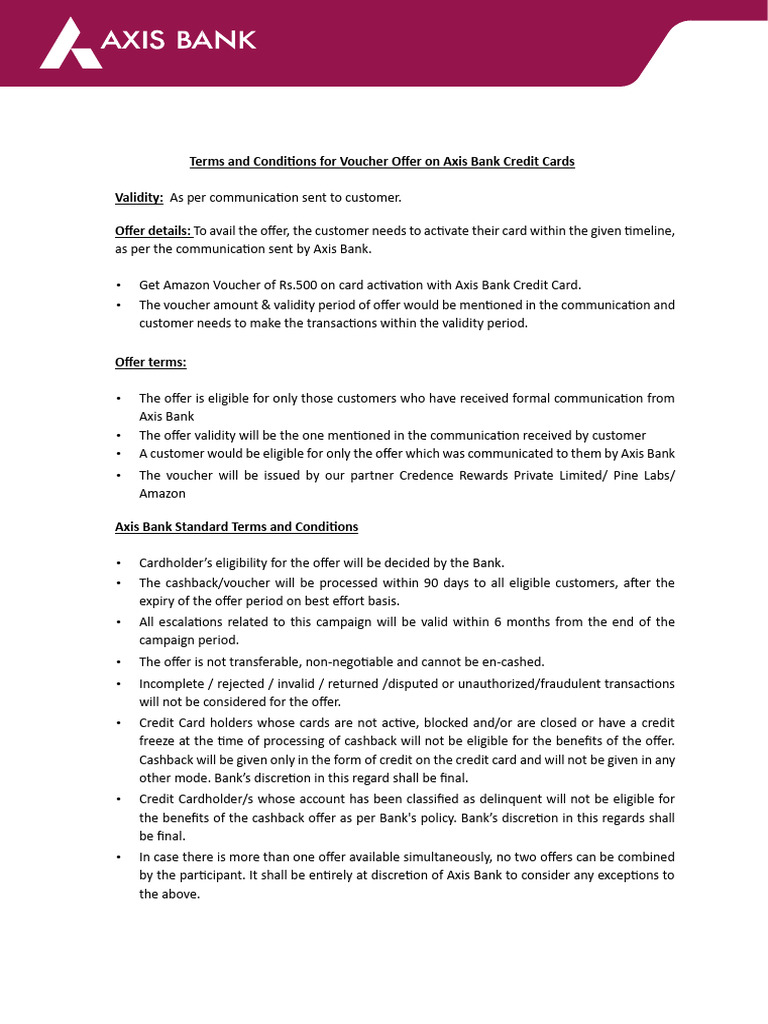 Terms and Conditions Recarding Voucher Campaign Retail | PDF | Credit ...