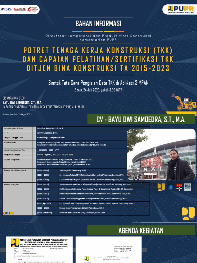 2023-07-24 - DKPK - PPT Potret TKK Dan Capaian Pelatihan & Sertifikasi DJBK | PDF