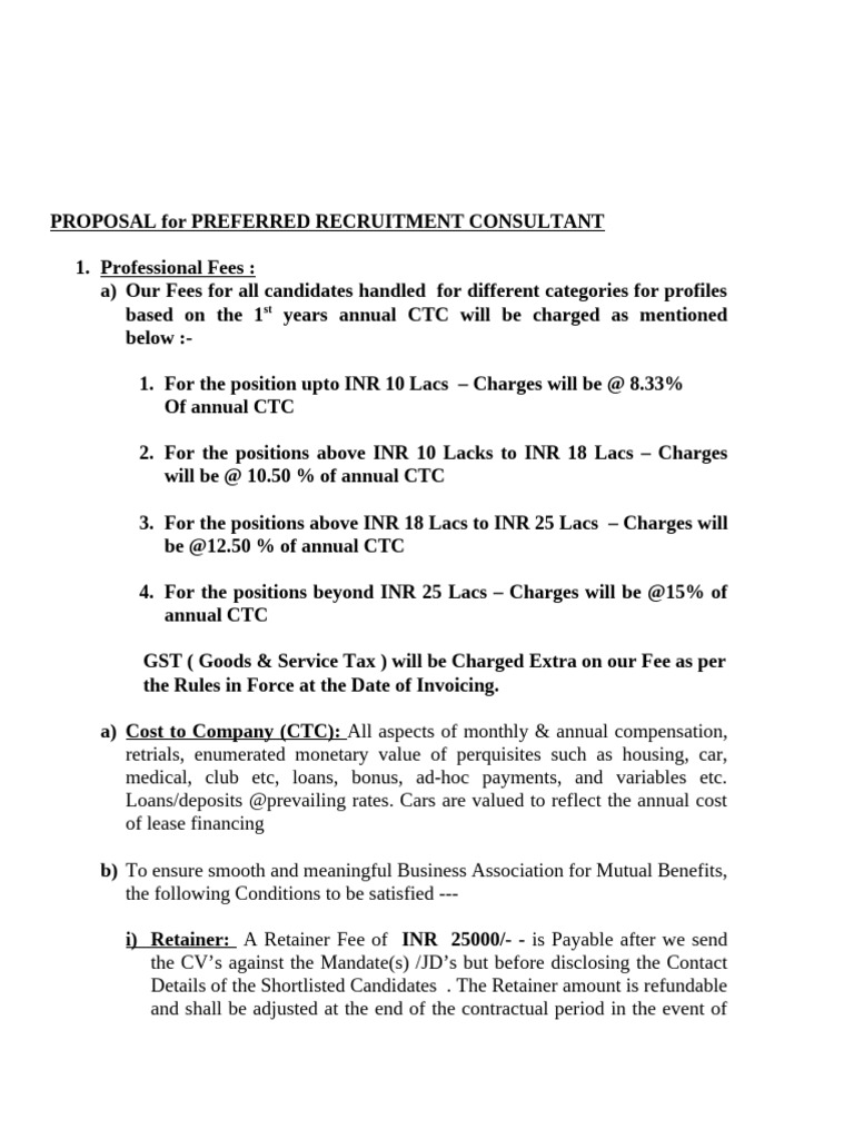 B3 (BRAIN BEHIND BRAND) COMMERCIAL TERMS - SME With Retainer | PDF ...
