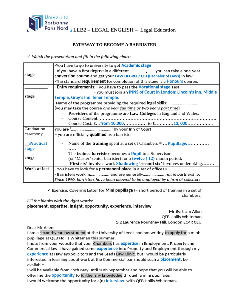 Path to Becoming a Barrister Guide | PDF | Barrister