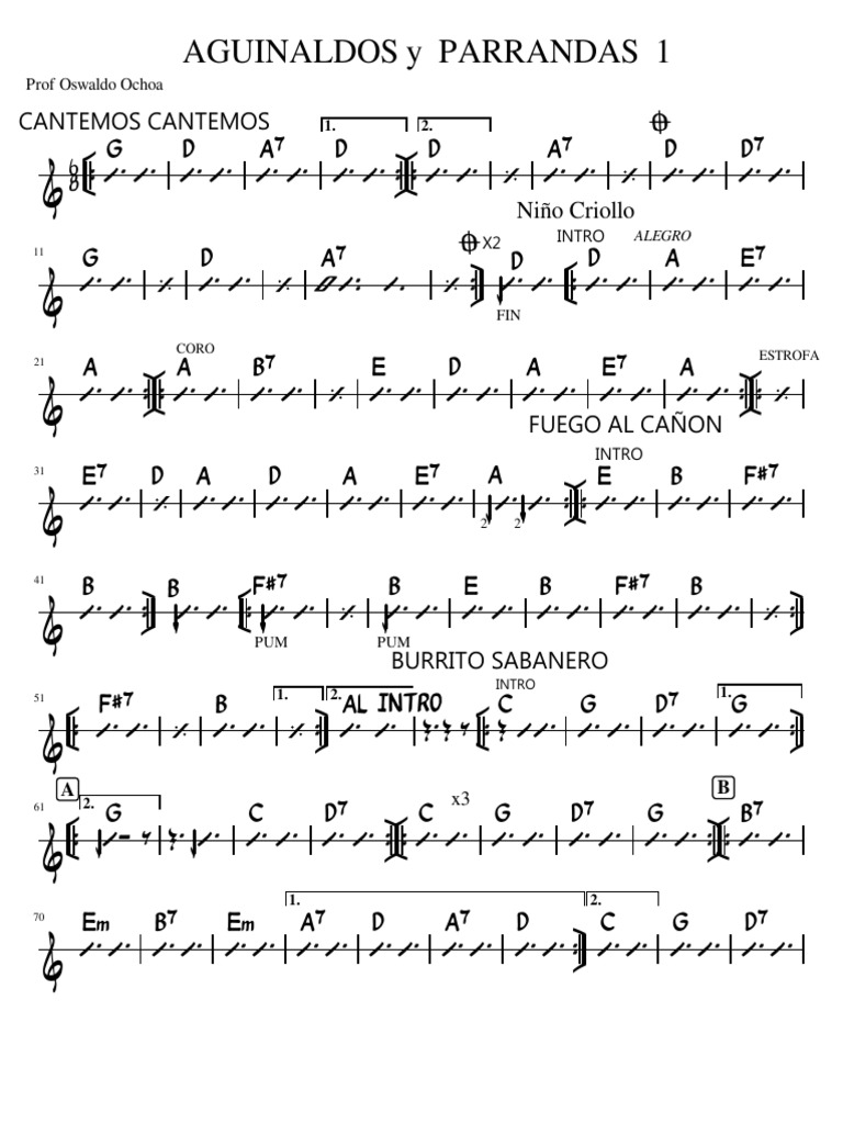 GUIA AGUINALDOS y PARRANDAs | PDF
