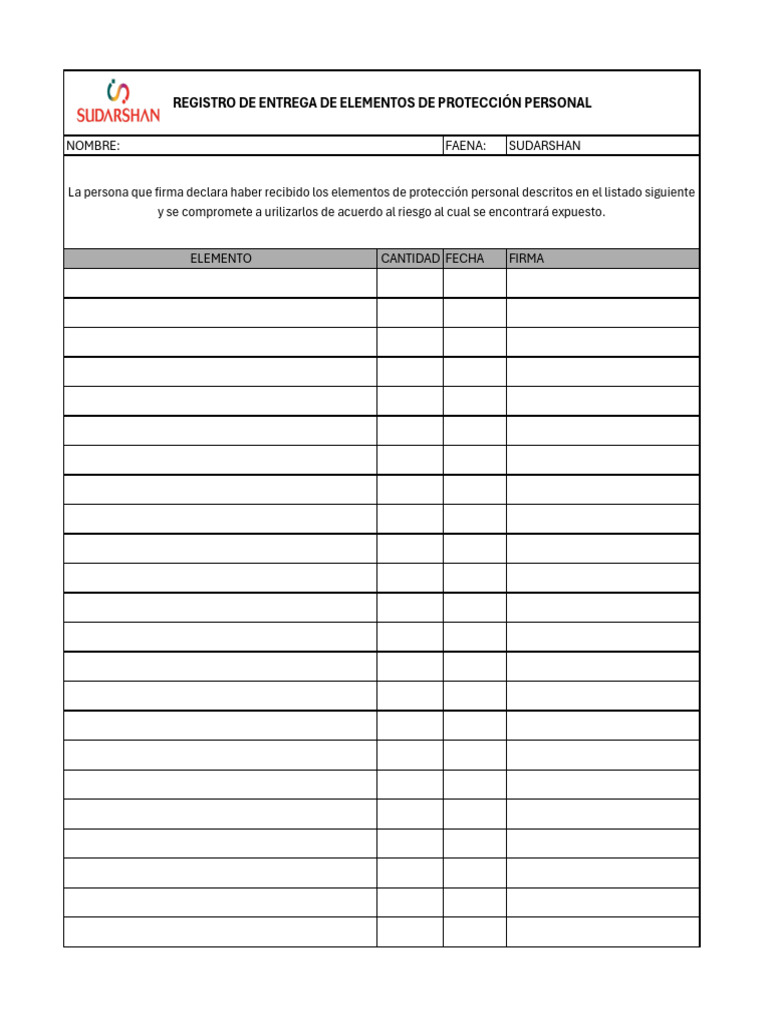 Registro Entrega Epp Sdrs | PDF