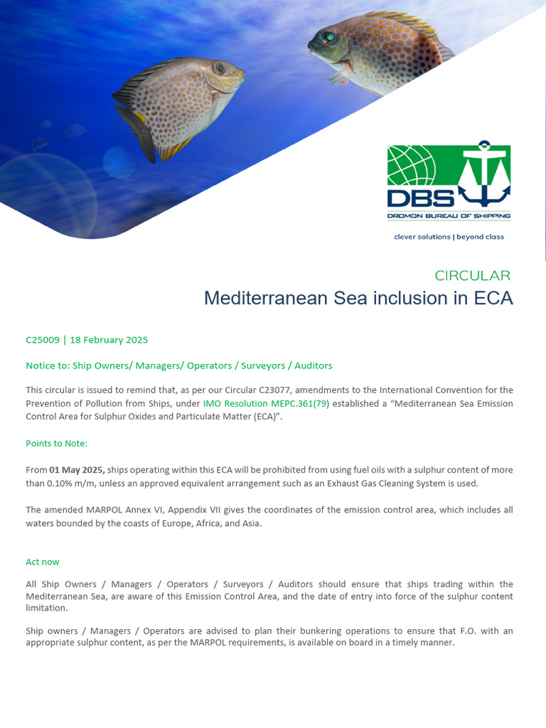 C25009 Mediterranean Sea Emission Control Area | PDF