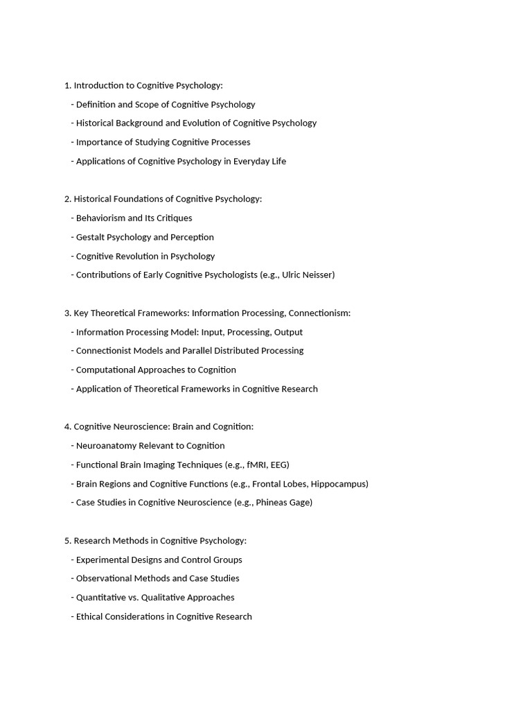 Cognitive Psychology: Key Concepts & Applications | PDF | Memory ...