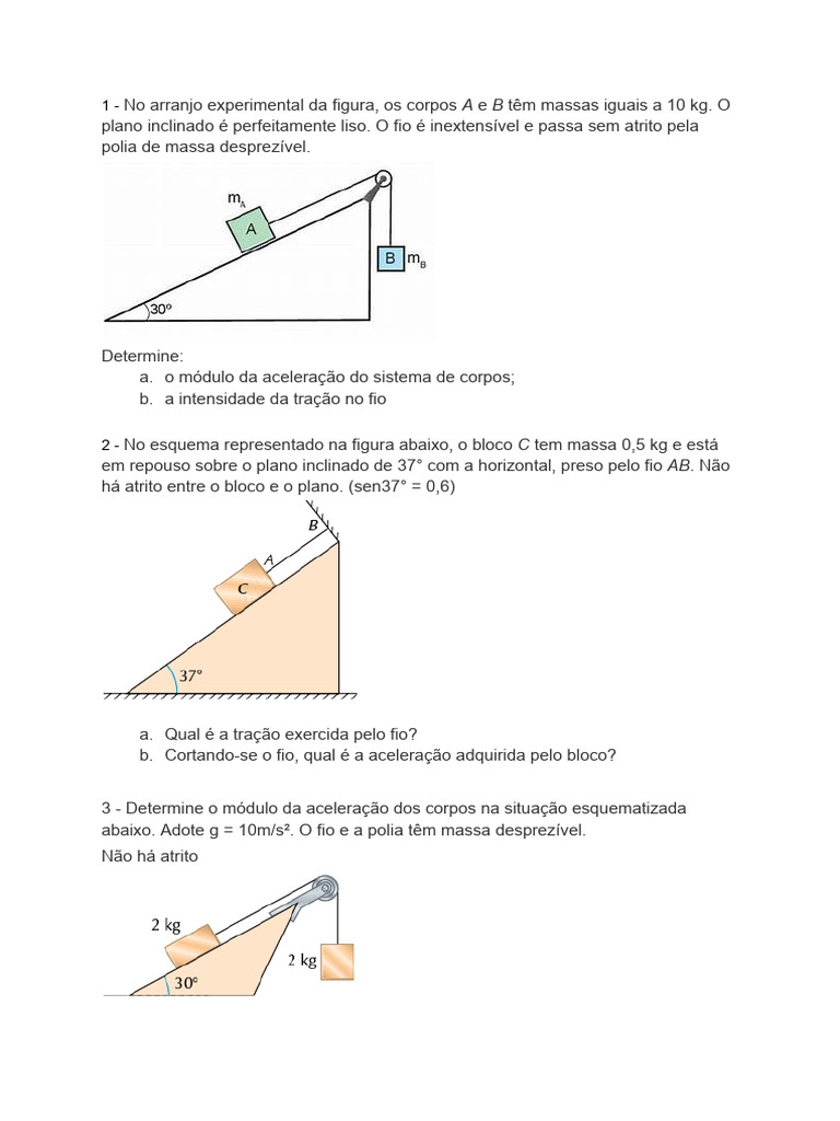 Dinâmica em Planos Inclinados | PDF