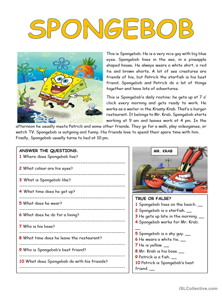 Spongebob's Daily Routine Explained | PDF | Traditional Children's Songs