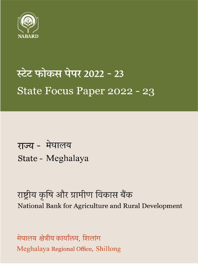 NABARD Report On Meghalaya | PDF | Agriculture | Renewable Energy