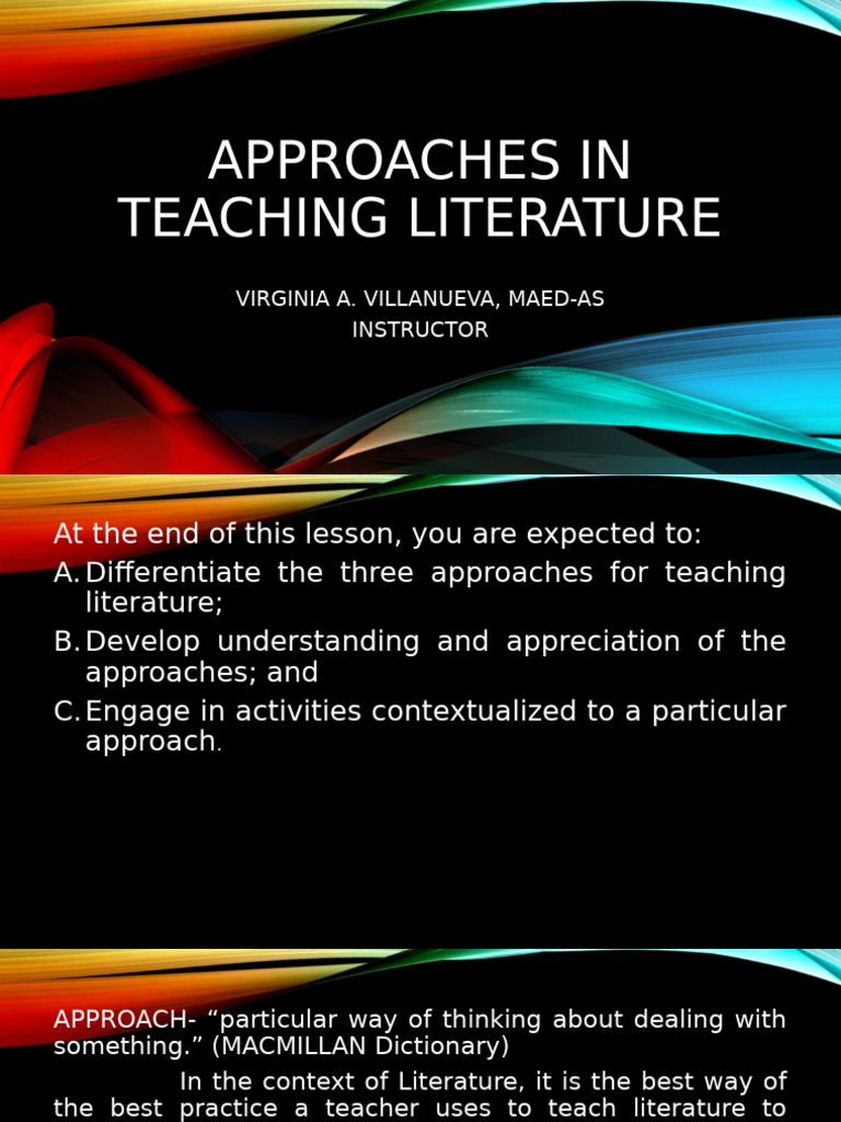 Teaching Literature: Key Approaches | PDF | Teachers | Learning